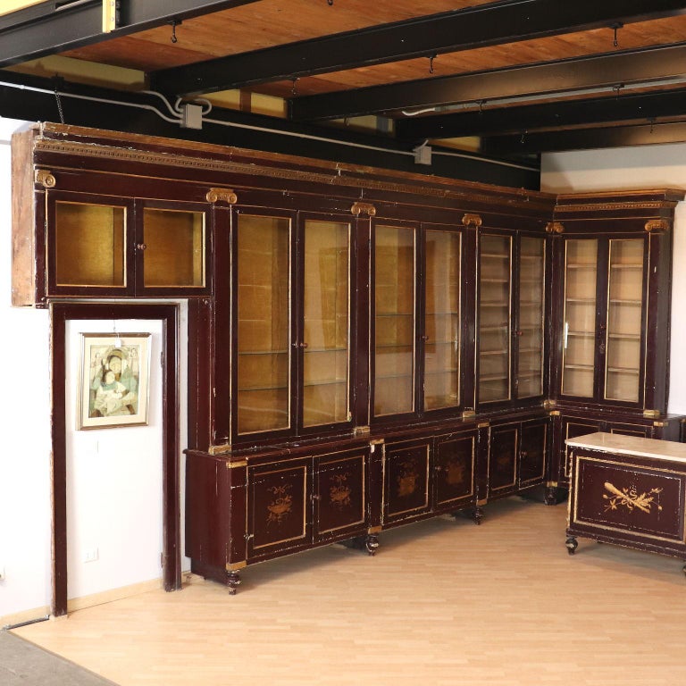 Antique Drugstore Cabinet Chestnut, Italy, Early 1800s at 1stDibs