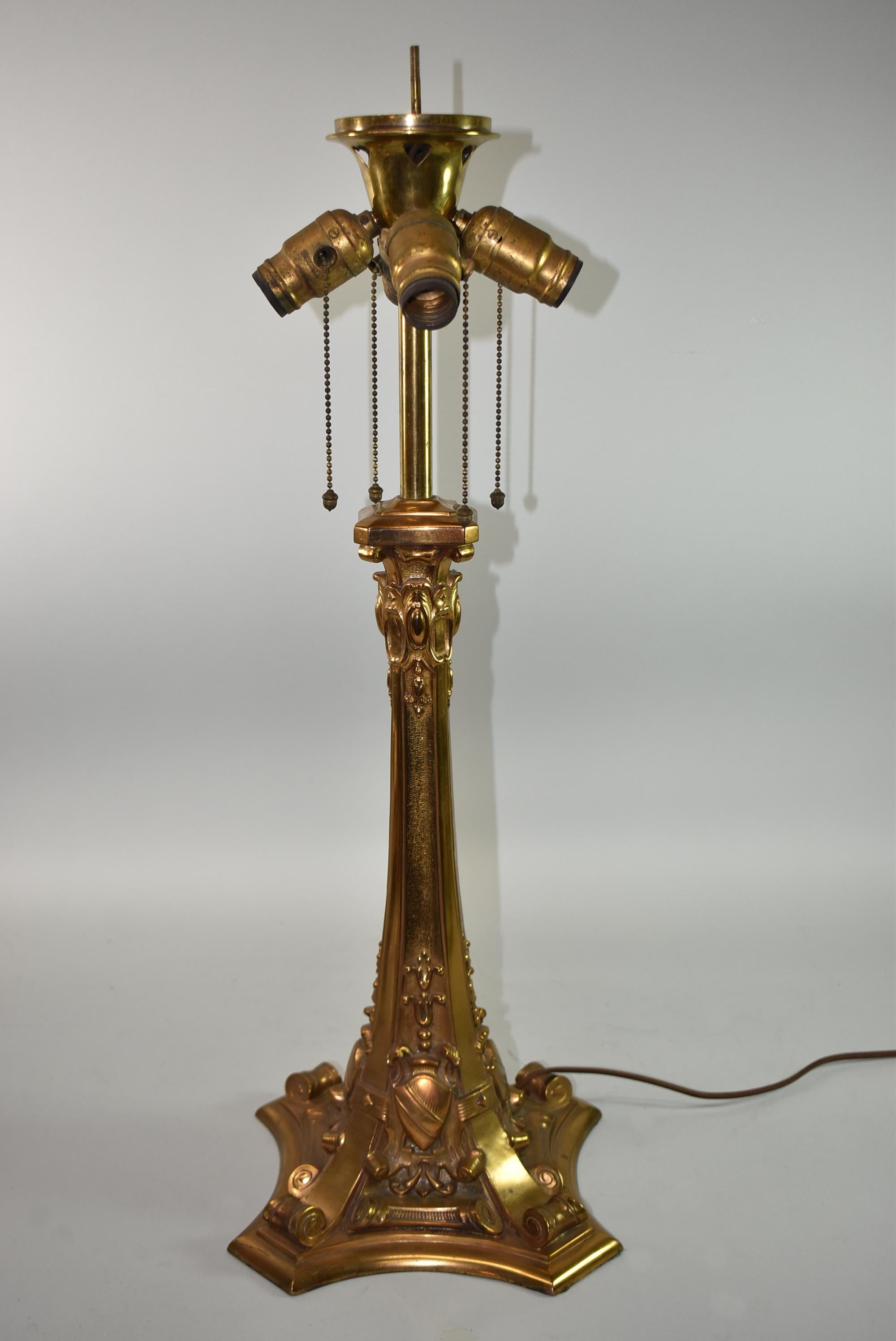 Antique Duffner and Kimberly Elizabethan Leaded Glass Table Lamp Hubell ...