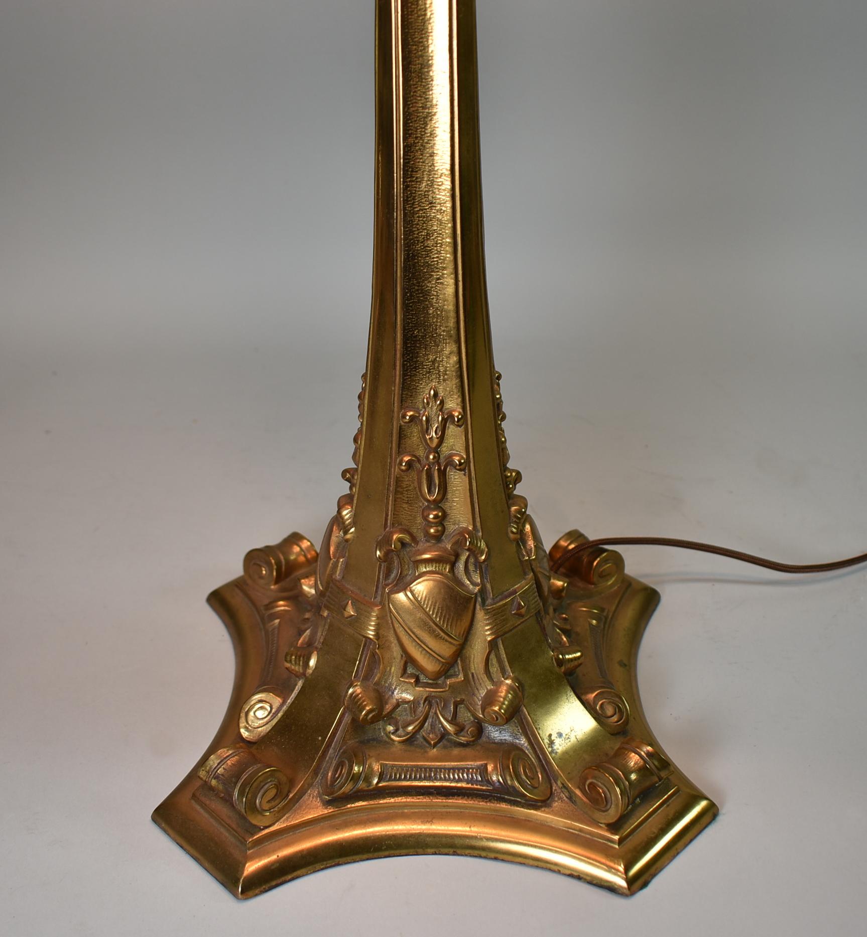 Antique Duffner and Kimberly Elizabethan Leaded Glass Table Lamp Hubell ...