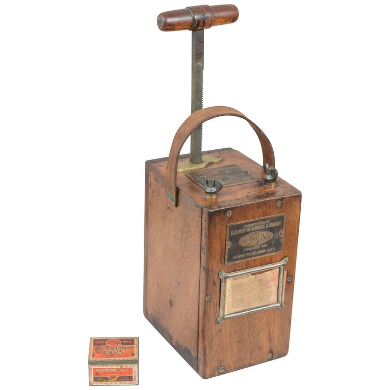 Antique Dupont Blasting Machine, with Storage Tin for Caps at 1stDibs ...