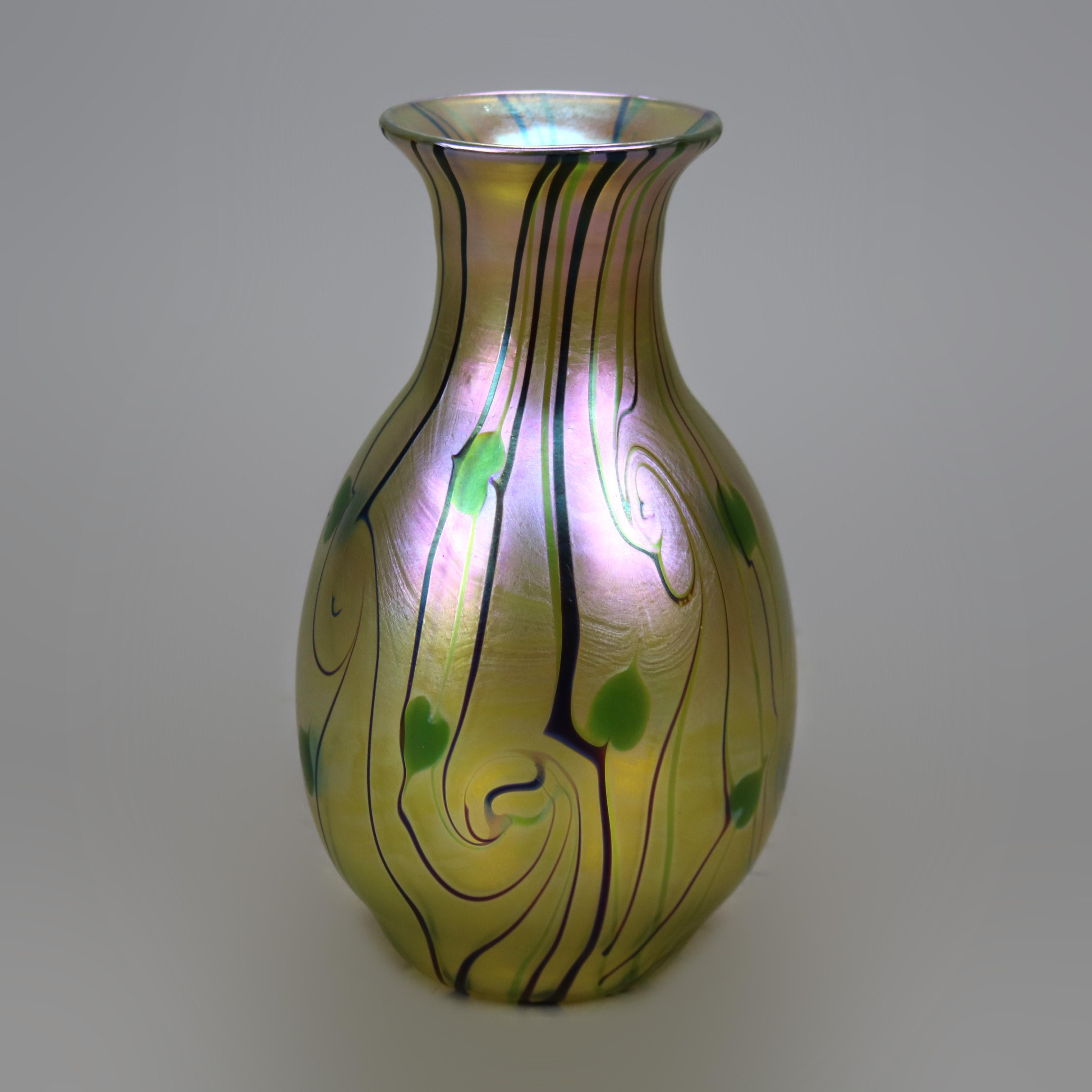 Antique Durand Heart and Vine Art Glass Vase, Circa 1930 at 1stDibs