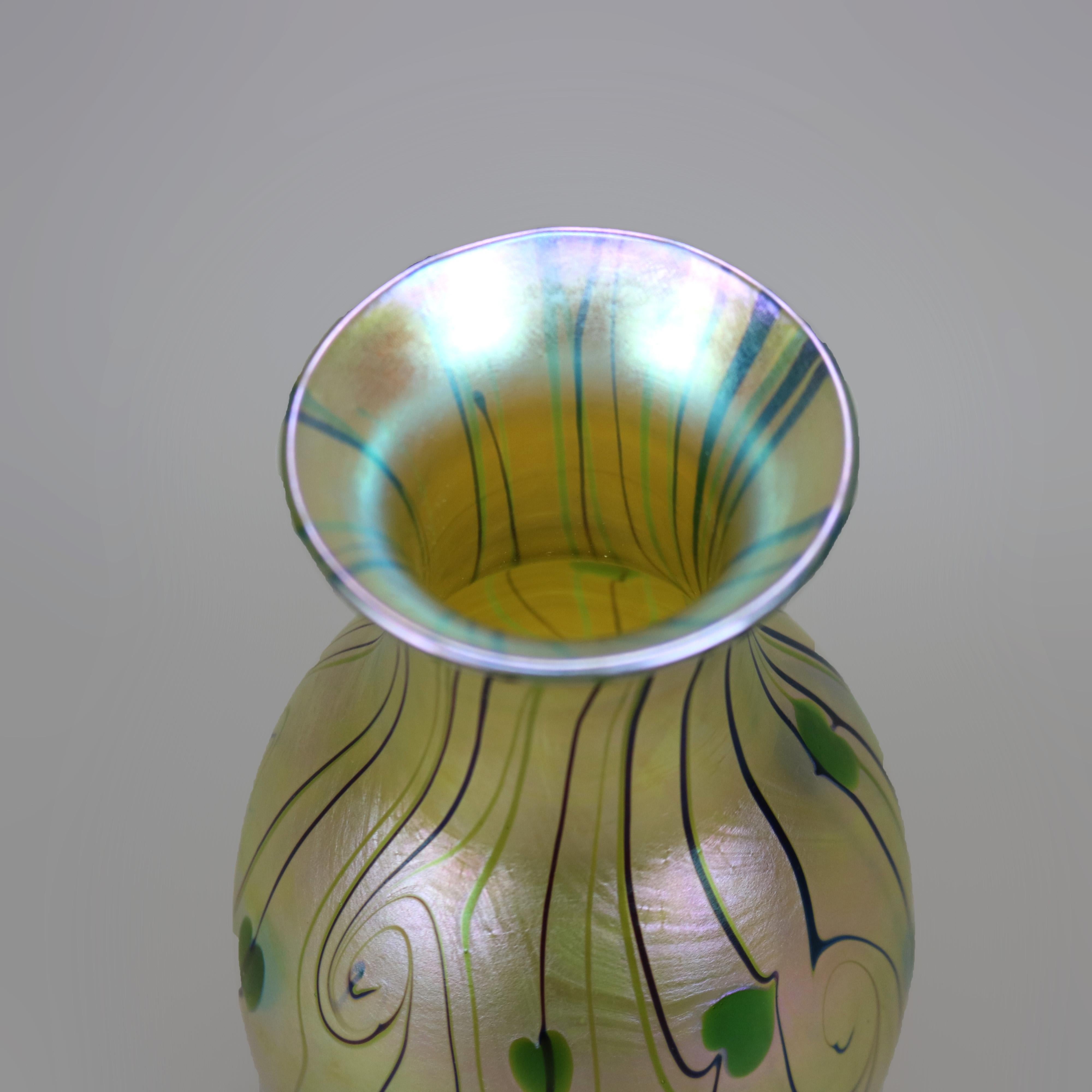Antique Durand Heart and Vine Art Glass Vase, Circa 1930 at 1stDibs