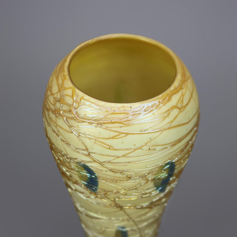 Antique Durand Threaded Art Glass Vase Circa 1930 at 1stDibs