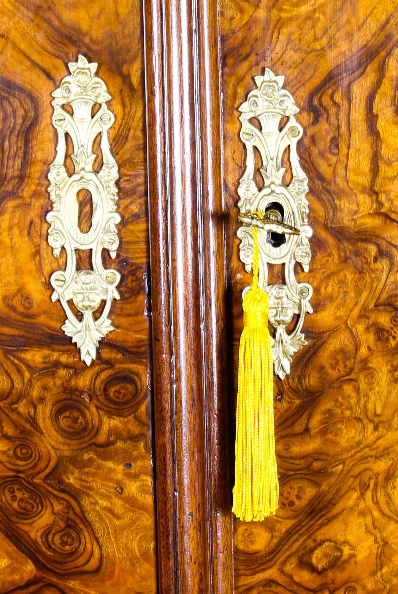 Antique Dutch Burr Walnut Bombé Cabinet Armoire Secret Drawers, 18th ...