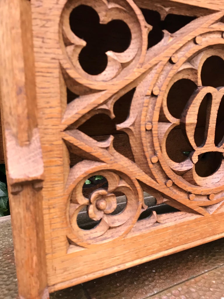 Great Antique Carved Oak Gothic Revival Bible Stand Religious Church ...