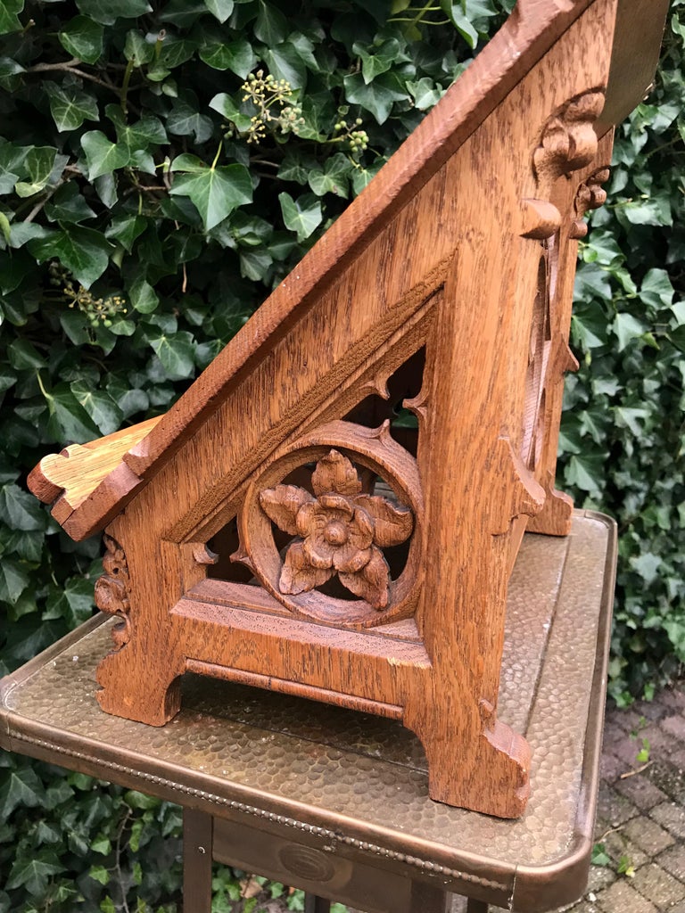 Great Antique Carved Oak Gothic Revival Bible Stand Religious Church ...