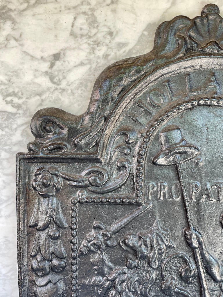 Antique Dutch Cast Iron Fireback For Sale at 1stDibs | antique fireback ...