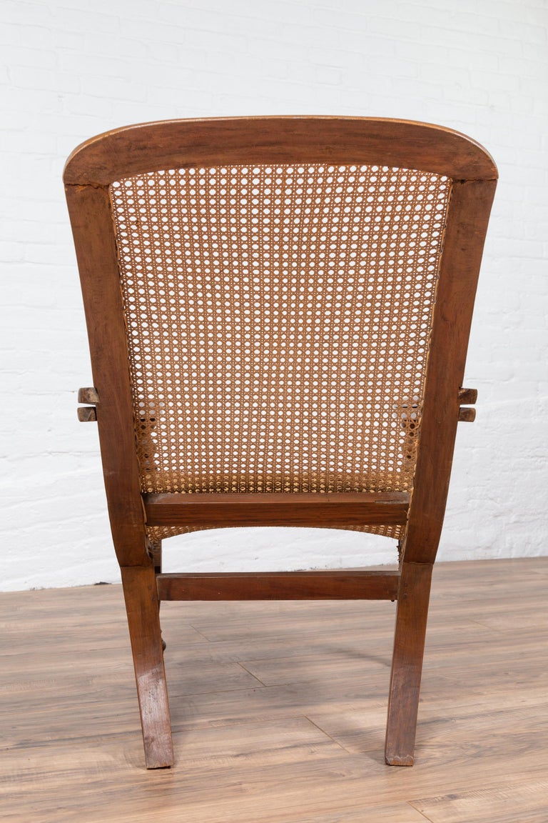 Antique Dutch Colonial Plantation Lounge Chair with Curving Seat and ...