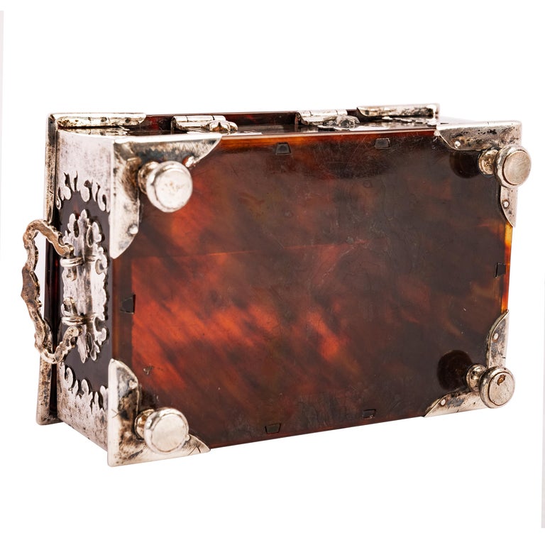 Antique Dutch Colonial VOC Batavian Tortoise Shell Silver Sirih Casket ...