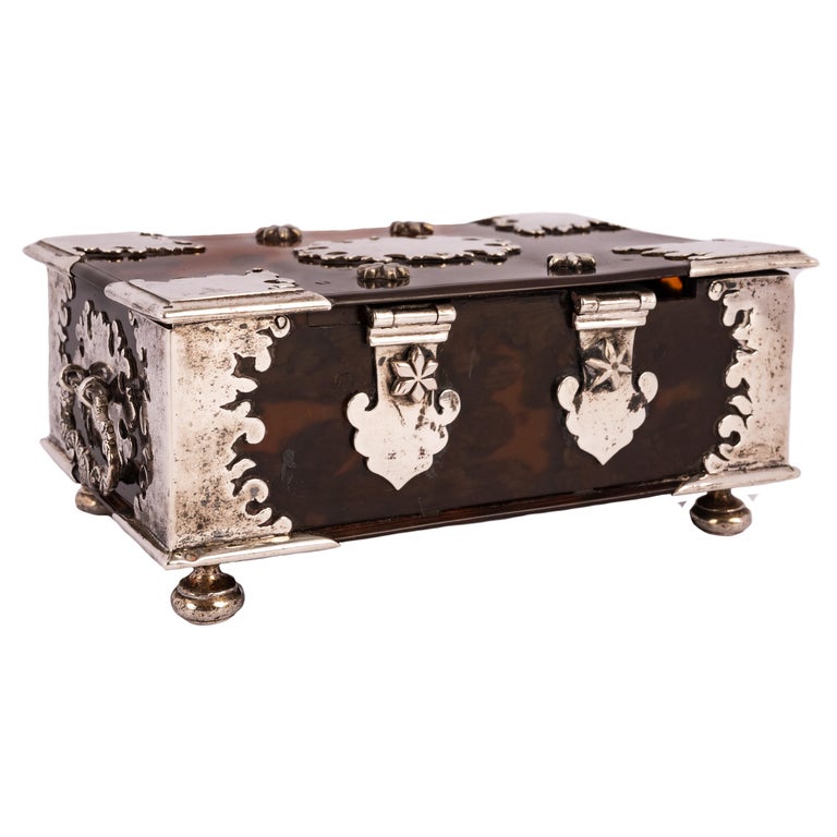 Antique Dutch Colonial VOC Batavian Tortoise Shell Silver Sirih Casket ...
