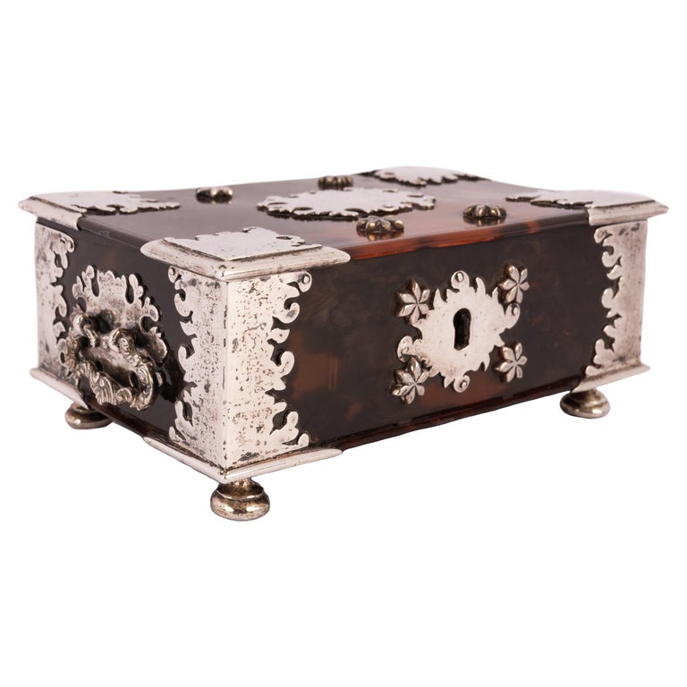Antique Dutch Colonial VOC Batavian Tortoise Shell Silver Sirih Casket ...