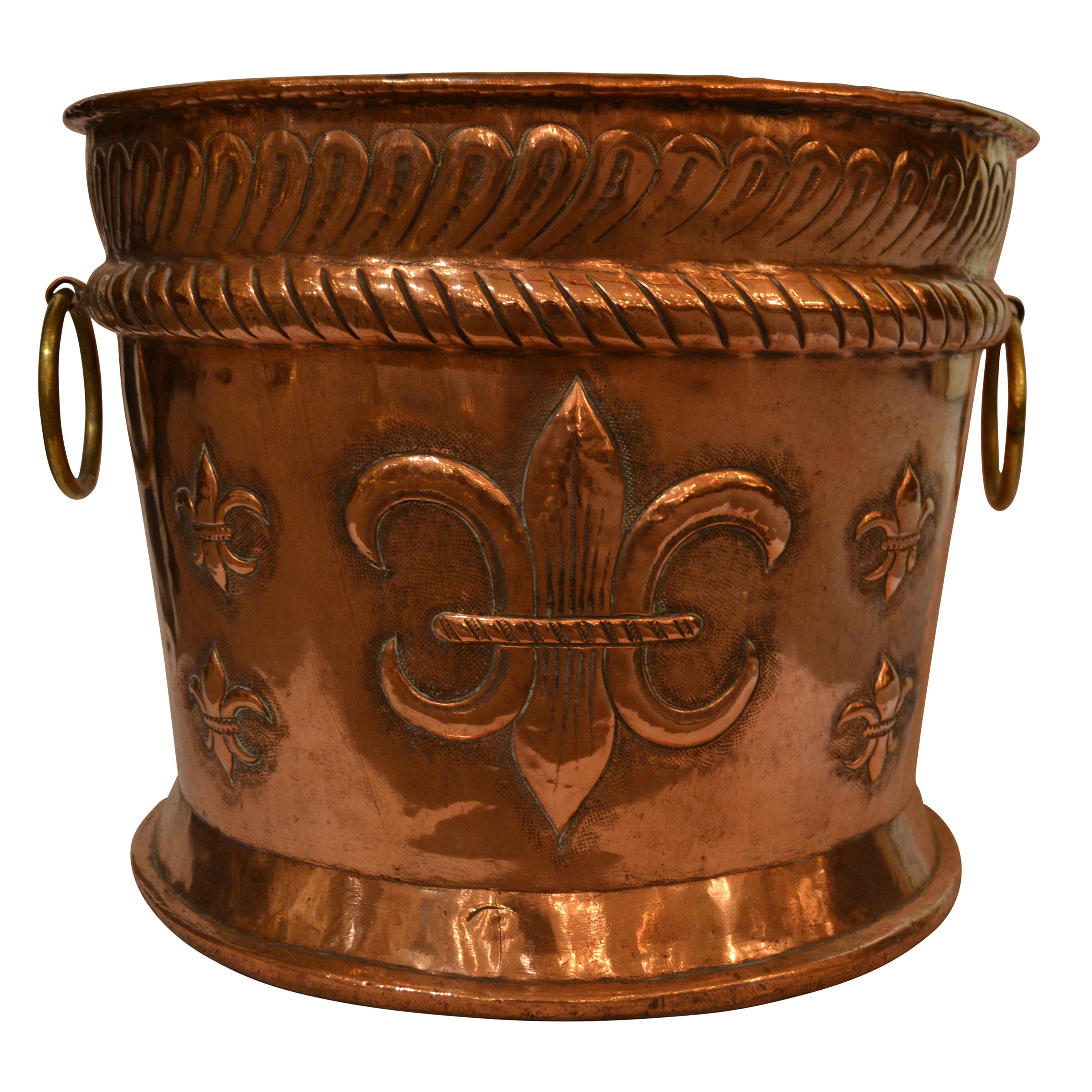 Antique Dutch Copper Repousse Planter at 1stDibs | vintage copper planter