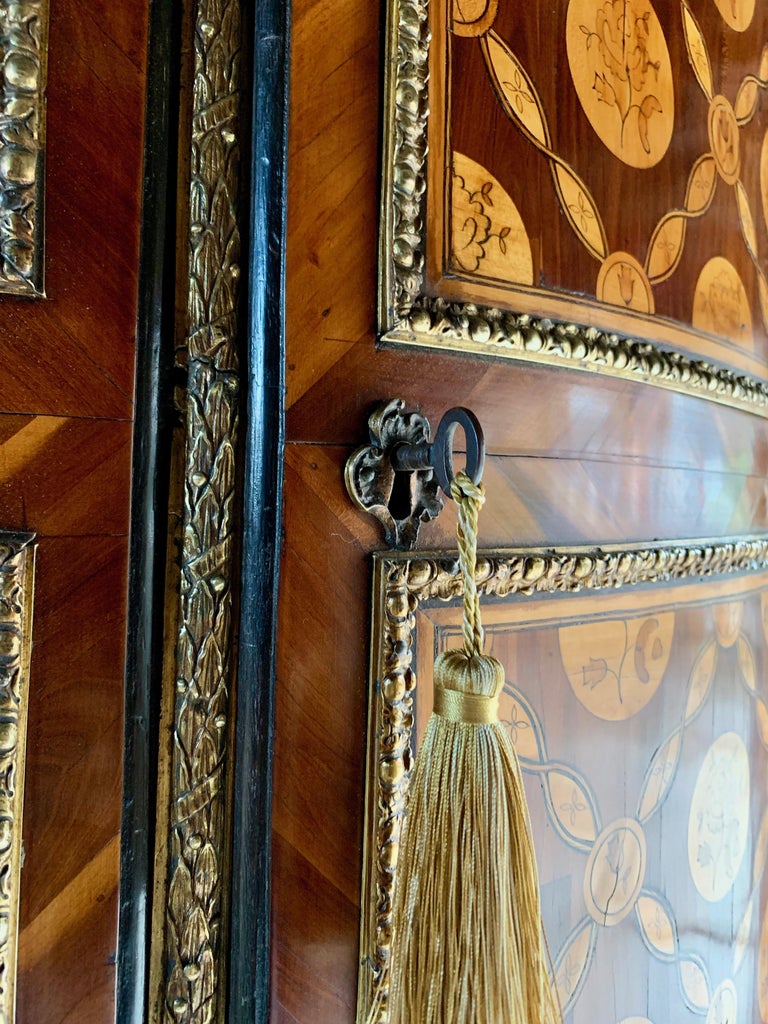 Antique Dutch Corner Cabinets Pair of Inlaid Marquetry Rare, 18th ...