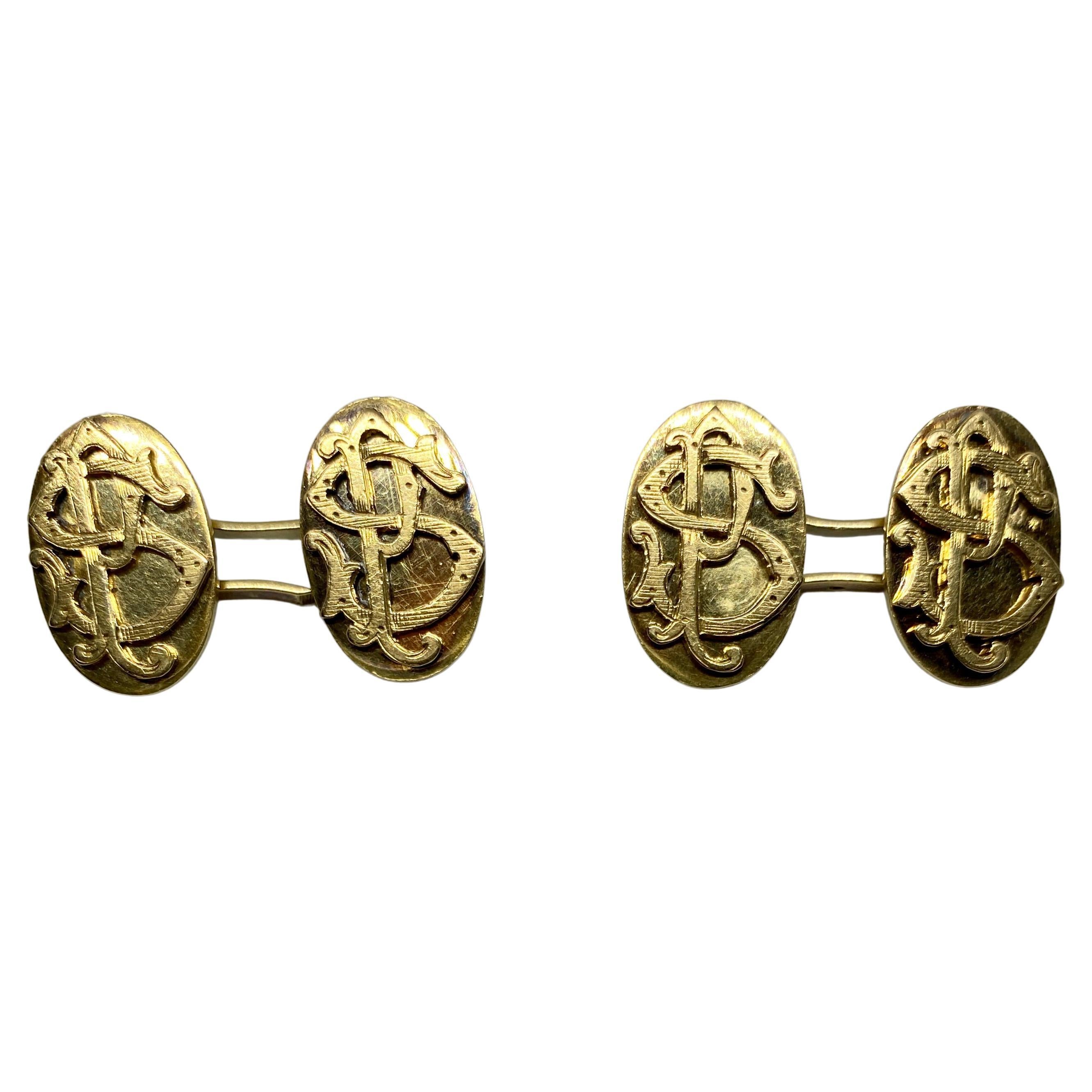 Antique Victorian Cufflinks in Yellow Gold at 1stDibs