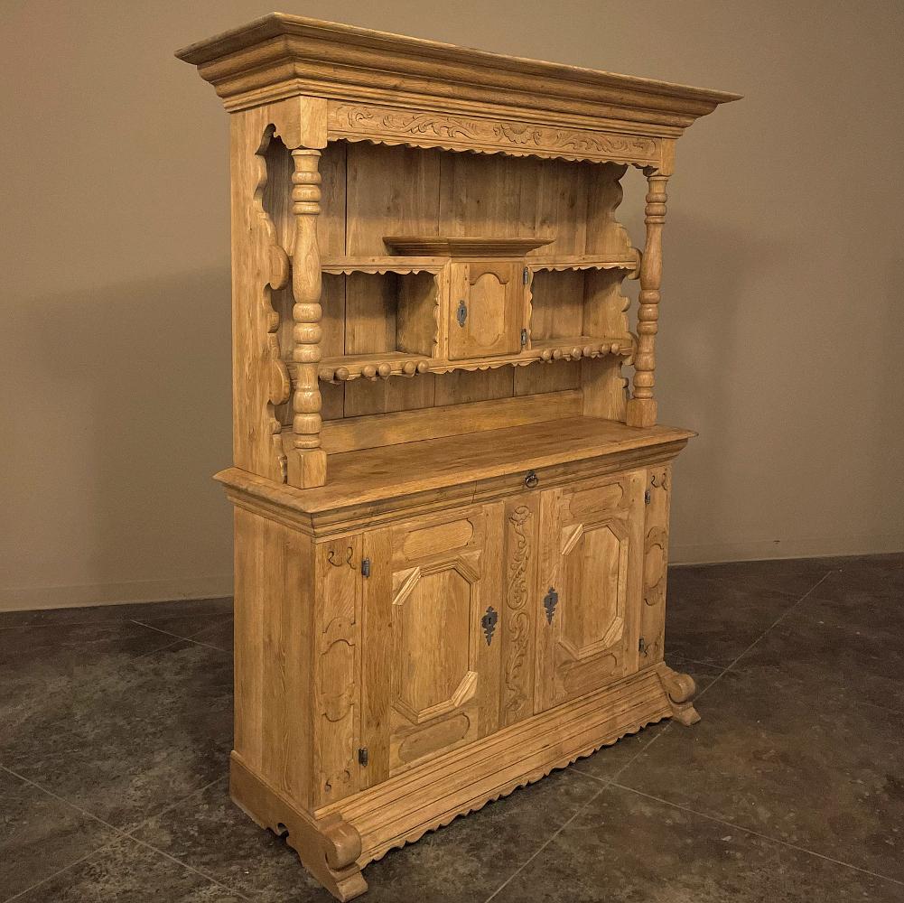 Antique Dutch Cupboard ~ Vaisselier in Stripped Oak For Sale at 1stDibs