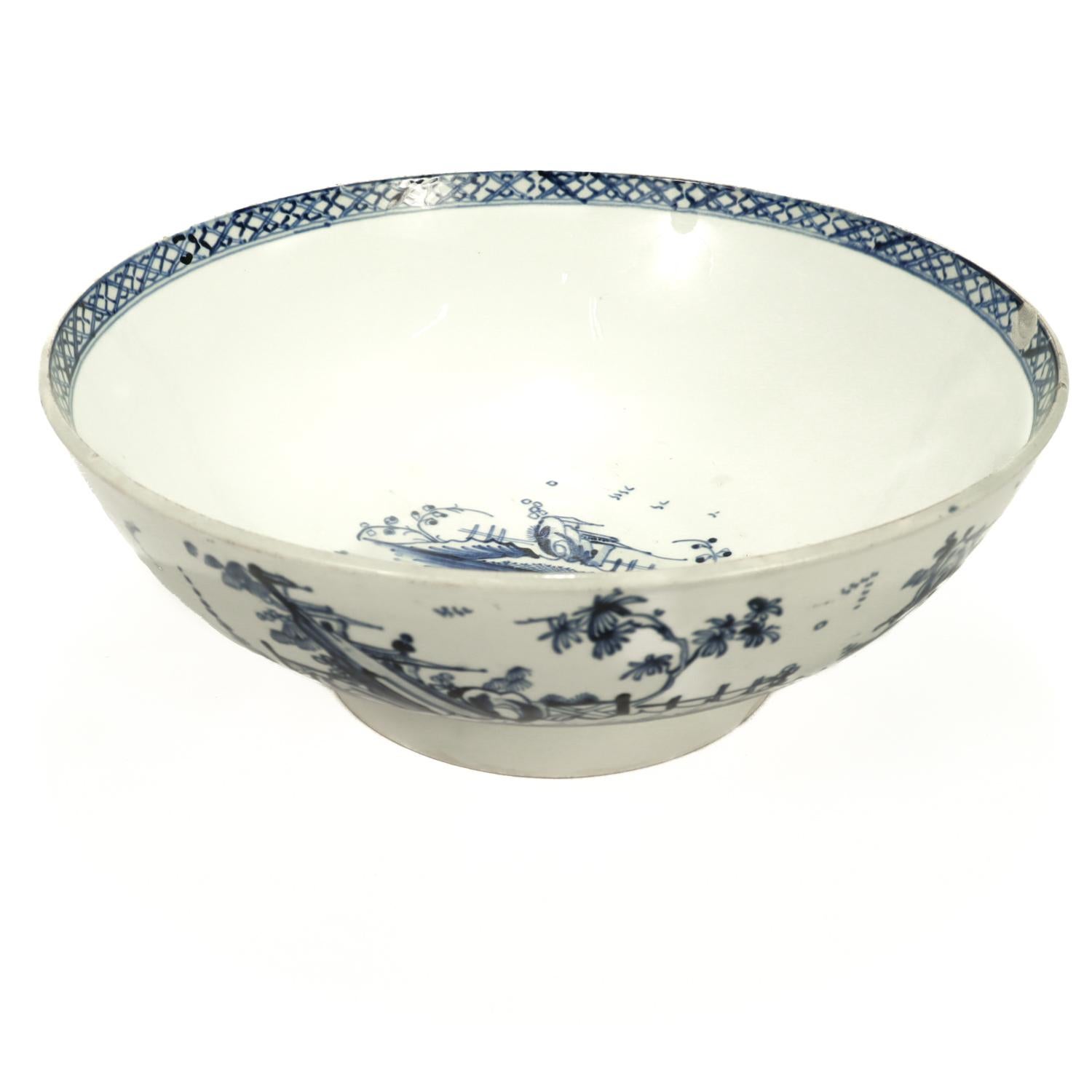 Antique Dutch Delft Pottery Punch Bowl For Sale at 1stDibs