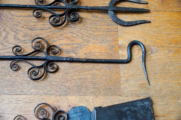 Antique Dutch Fireplace Tool Set, Fire Tools, 18th-19th Century For ...