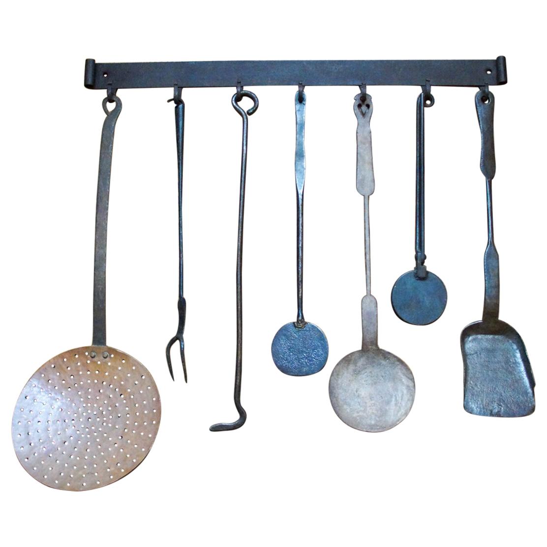 Antique Dutch Fireplace Tool Set, Fire Tools, 18th-19th Century at 1stDibs