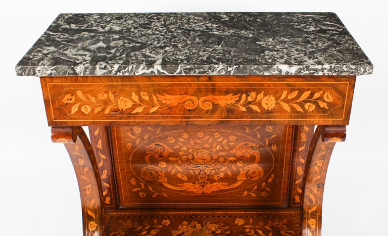 Antique Dutch Floral Marquetry Console Pier Table 19th Century For Sale ...