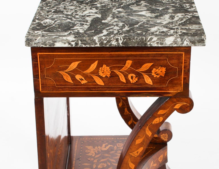 Antique Dutch Floral Marquetry Console Pier Table 19th Century For Sale ...