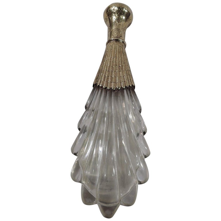 Antique Dutch Gold and Crystal Fan Perfume For Sale at 1stDibs