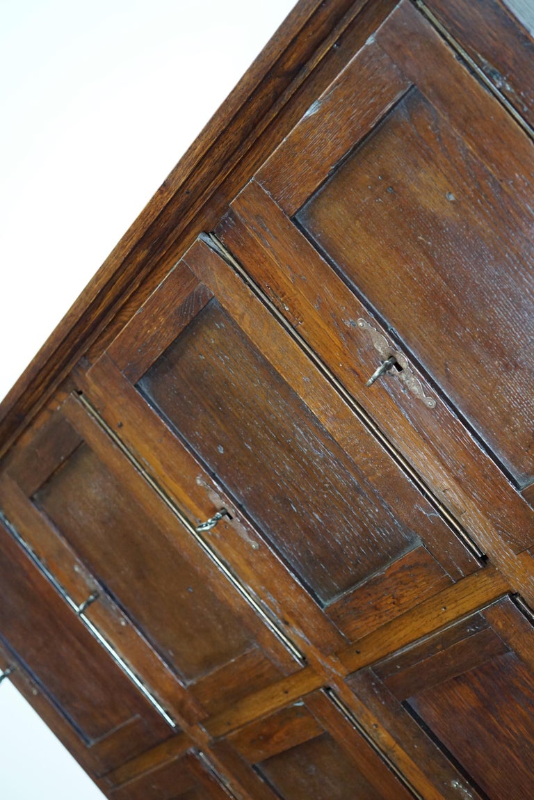 Antique Dutch Oak Locker Cabinet / Post Office, 1920s For Sale at 1stDibs