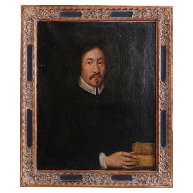 Antique Dutch Painting, Portrait of Gentleman Scholar, 18th C at 1stDibs