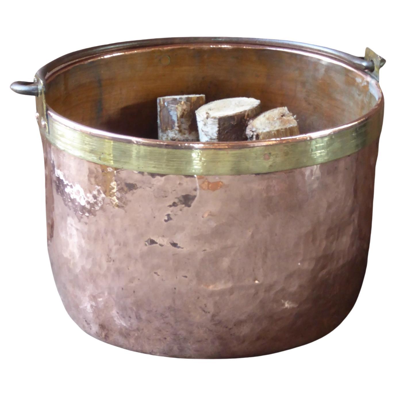 18th Century Brass and Copper Log Holder, Log Bin at 1stDibs