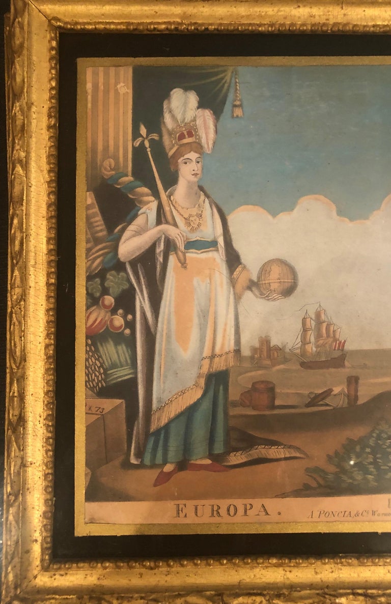 Antique Dutch Prints of the Four Continents For Sale at 1stDibs