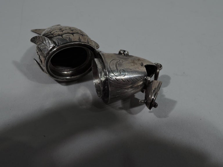 Antique Dutch Silver Articulated Fish Box with Slack-Jawed Mouth For ...