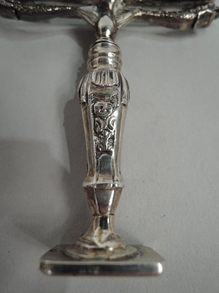 Antique Dutch Silver Corkscrew with Armorial Seal For Sale at 1stDibs