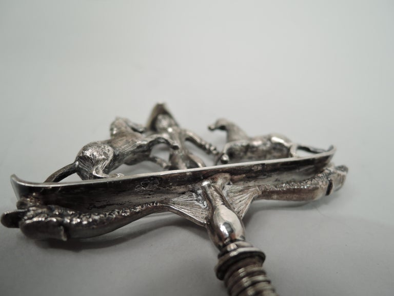 Antique Dutch Silver Corkscrew with Armorial Seal For Sale at 1stDibs