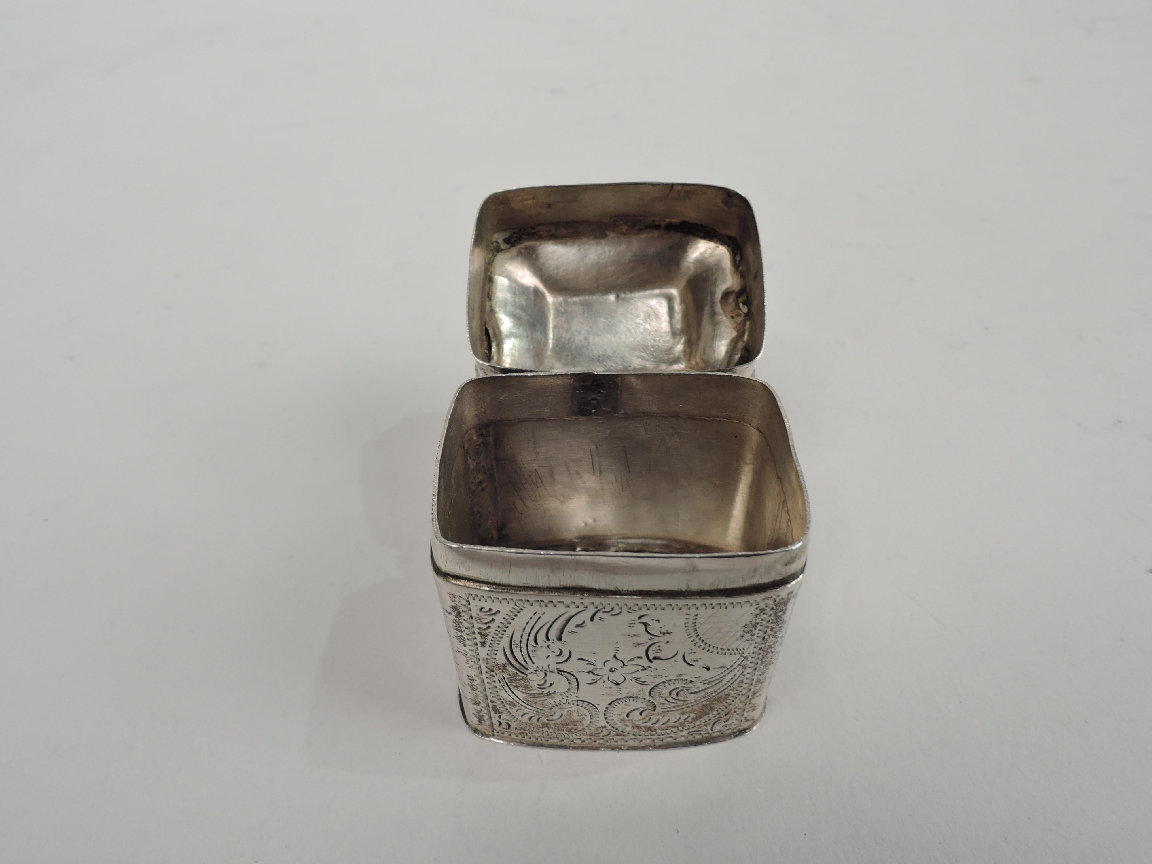 Antique Dutch Silver Peppermint Box For Sale at 1stDibs