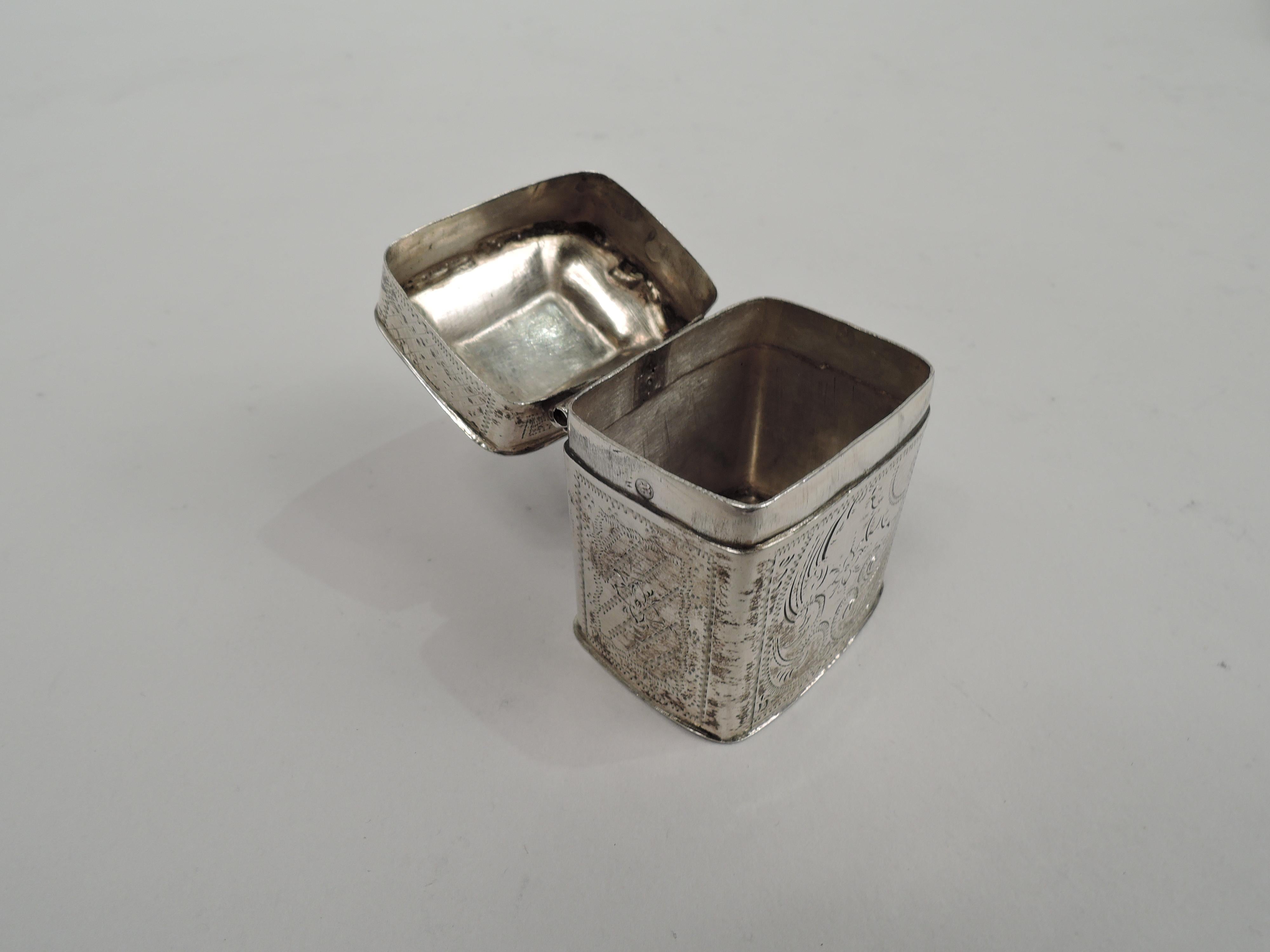 Antique Dutch Silver Peppermint Box For Sale at 1stDibs