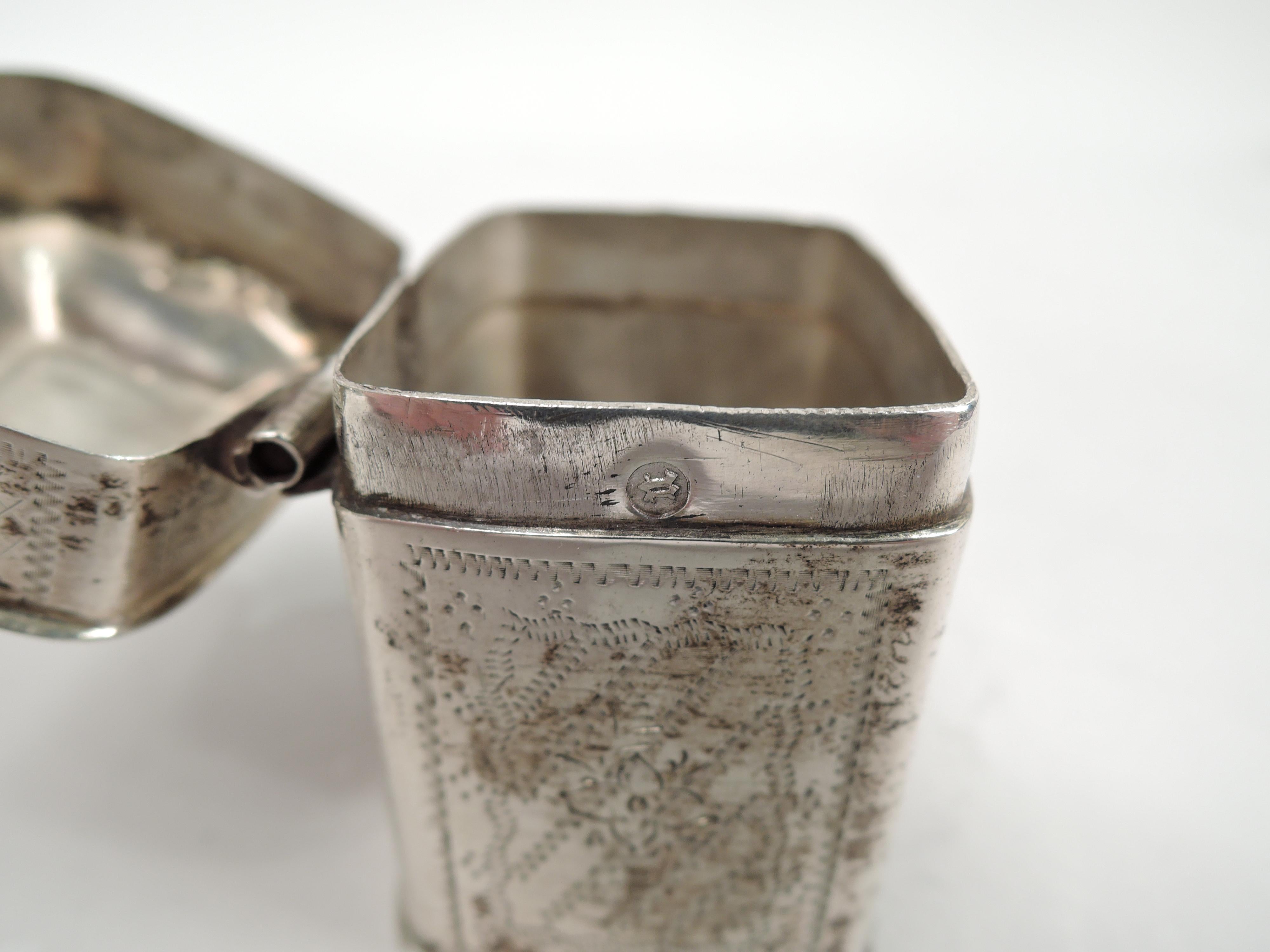 Antique Dutch Silver Peppermint Box For Sale at 1stDibs