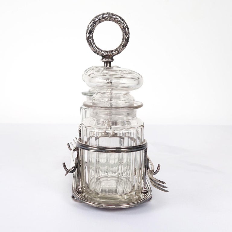 Antique Dutch Silver Plate and Crystal Pickle Set from Royal Dutch ...