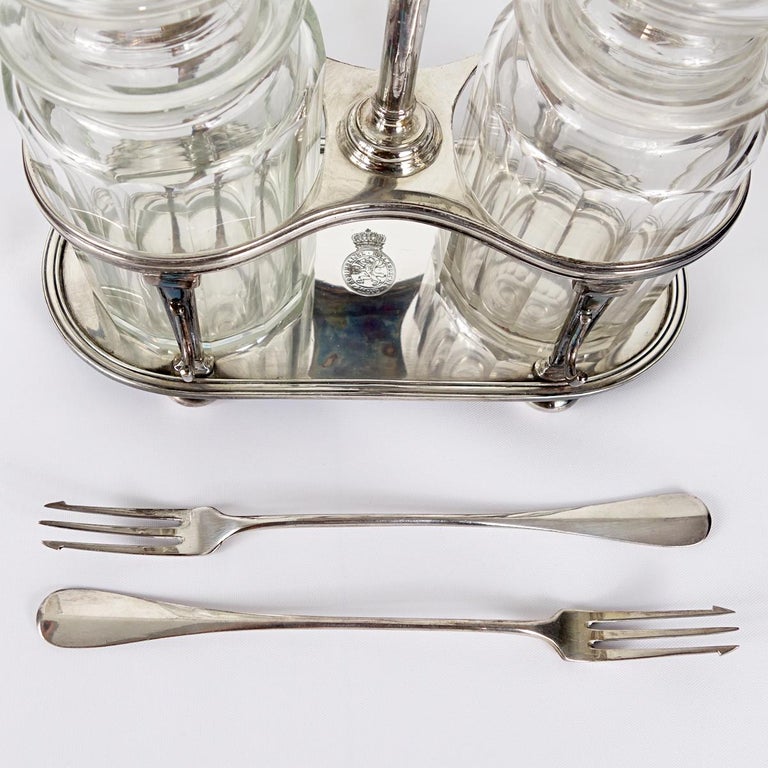 Antique Dutch Silver Plate and Crystal Pickle Set from Royal Dutch ...