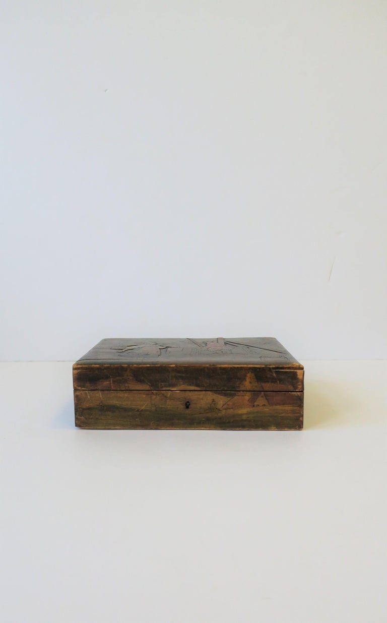 Antique Dutch Wood Box For Sale at 1stDibs
