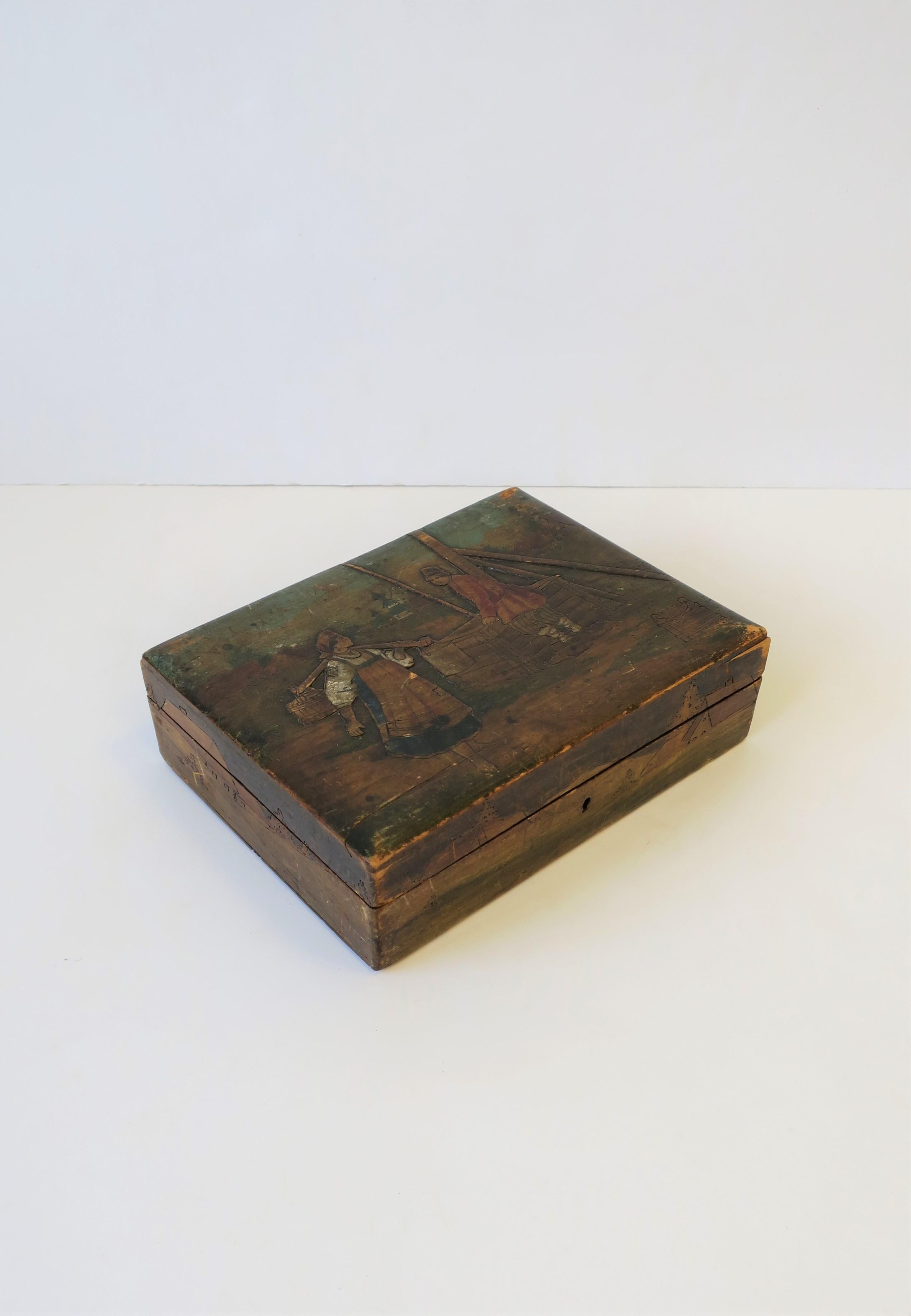 Antique Dutch Wood Box at 1stDibs | ancient carved boxes netherlands ...
