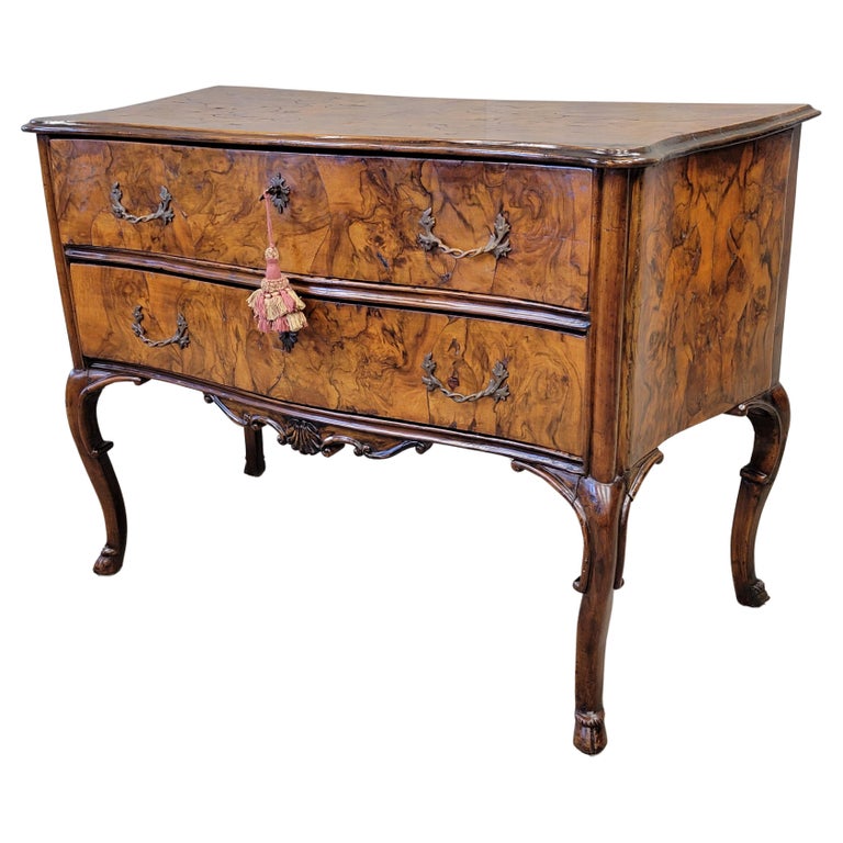 Antique Early 1800s French Burl Walnut Commode Sold by B. Altman and Co ...