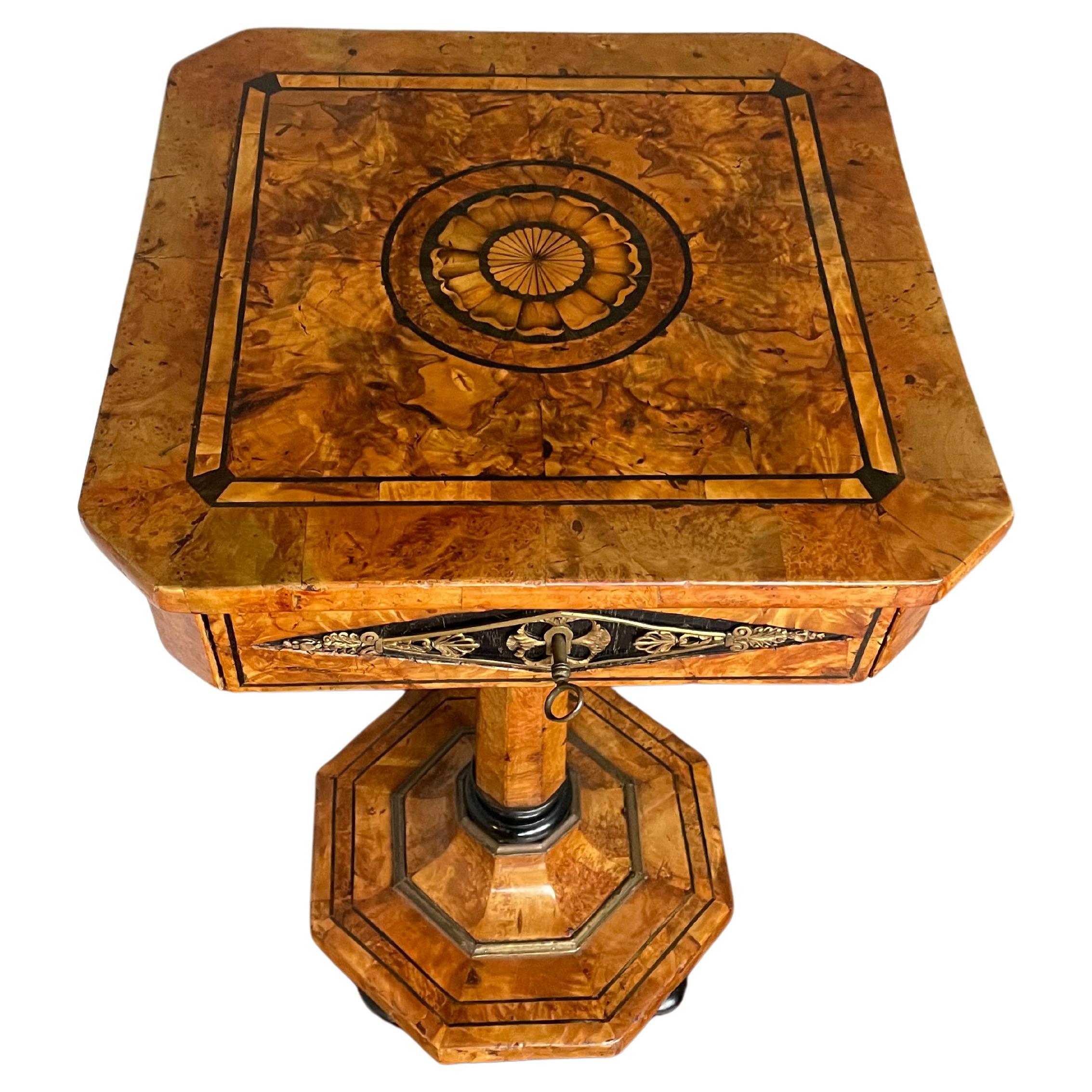 Antique Ebonized and Laquered Side Table, Late 1800s For Sale at 1stDibs