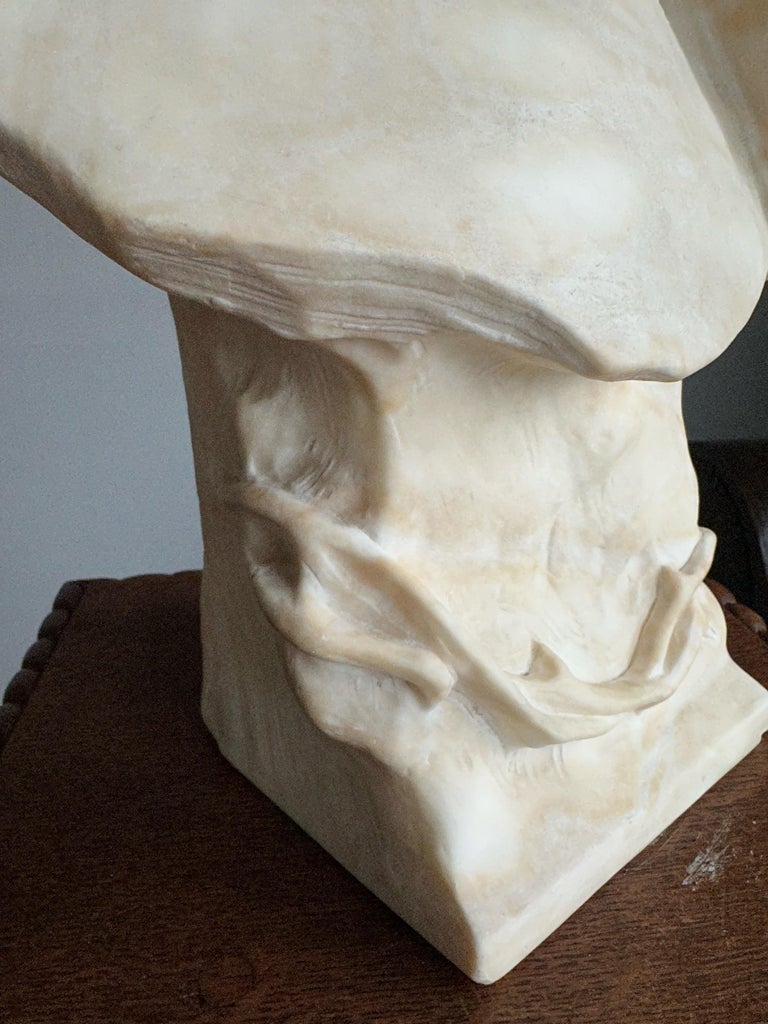 Antique, Early 1900 Large Hand Carved Alabaster Sculpture / Bust of ...