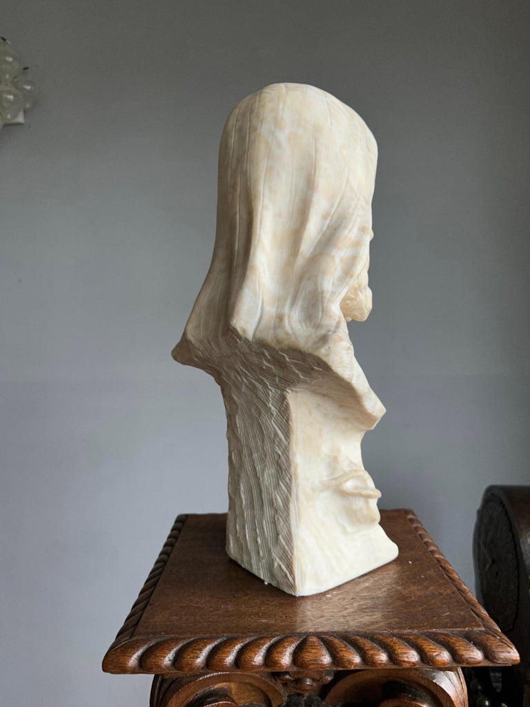 Antique, Early 1900 Large Hand Carved Alabaster Sculpture / Bust of ...