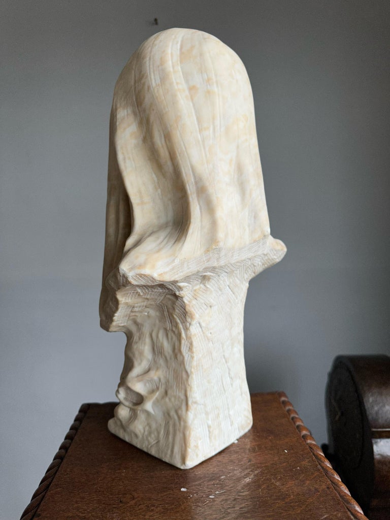 Antique, Early 1900 Large Hand Carved Alabaster Sculpture / Bust of ...