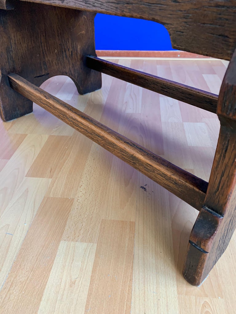 Antique Early 1900s Gothic Revival Stool or Table with Hand Carved ...