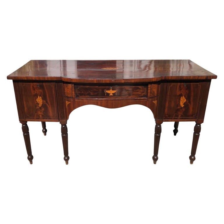 Antique Early 19th Century English Regency Inlaid Mahogany Sideboard ...