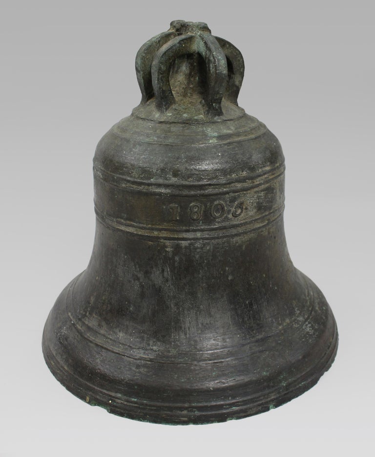 Antique Early 19th C. Bronze Bell, 1805 For Sale at 1stDibs