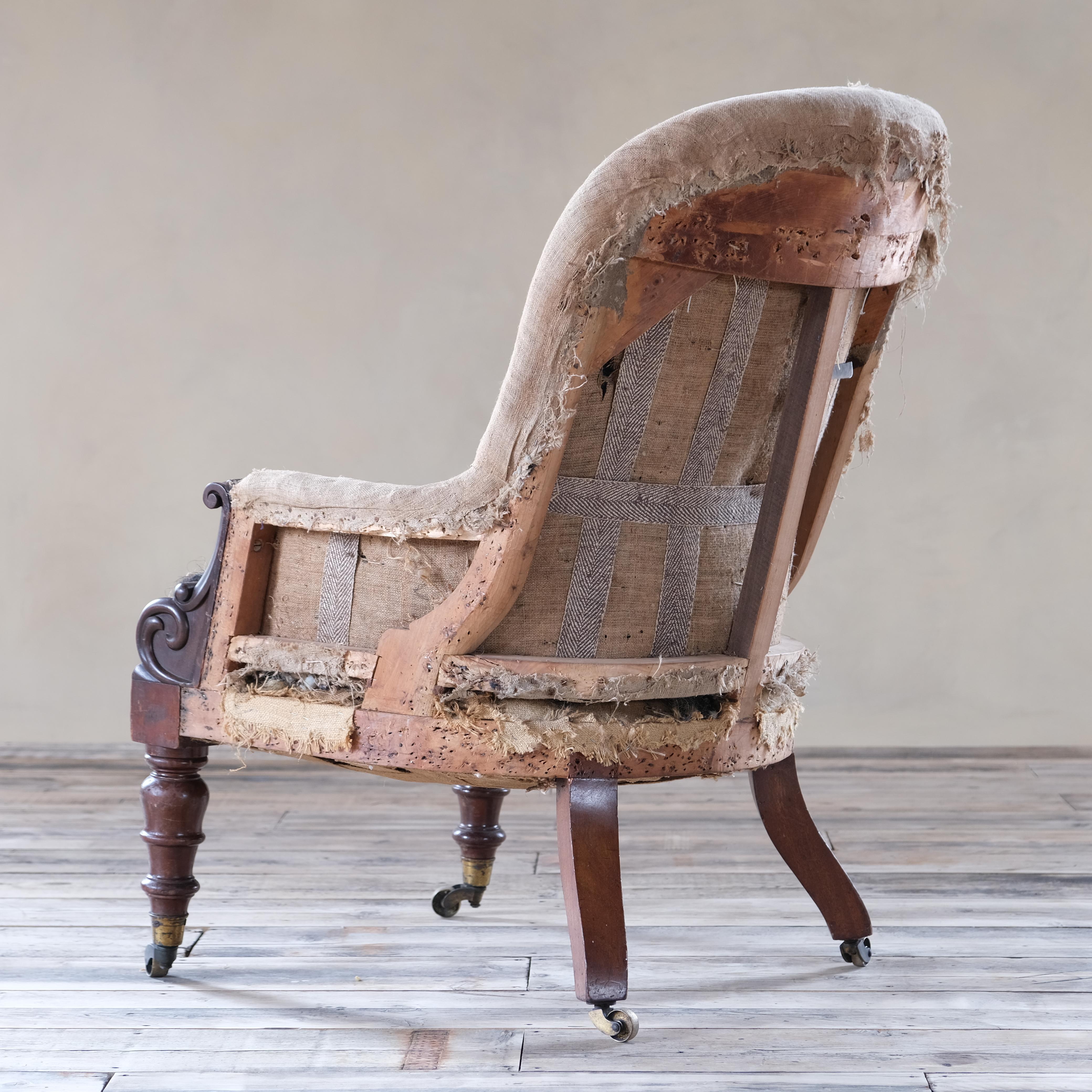 Antique Early 19th Century Mahogany Library Armchair at 1stDibs