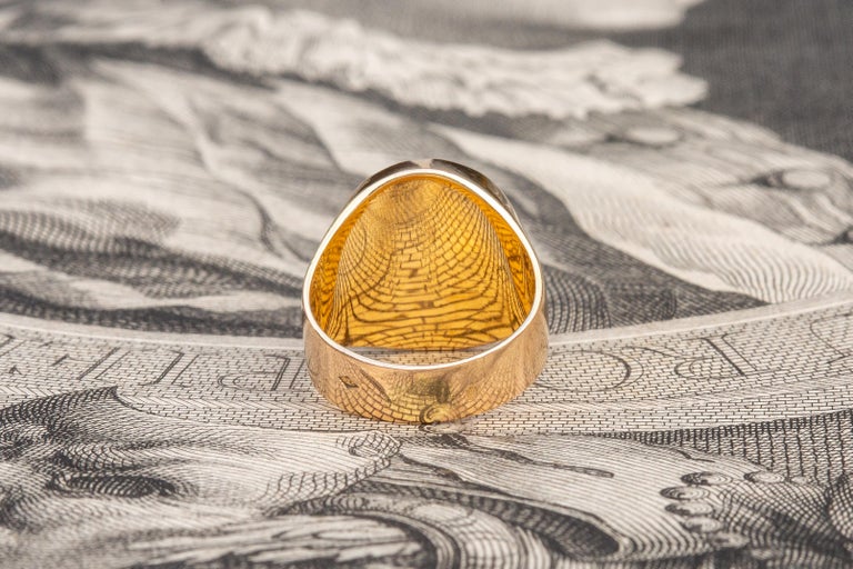 Antique Early 19th Century Signet Ring Set with Ancient Roman 1st-3rd ...