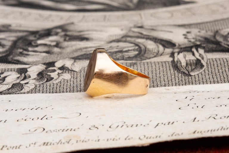 Antique Early 19th Century Signet Ring Set with Ancient Roman 1st-3rd ...